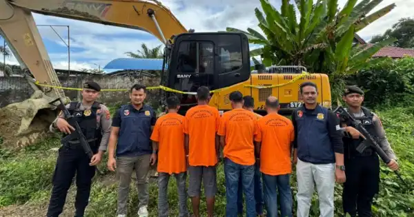 Polisi Tangkap Lima Pelaku Penambangan Ilegal di Nagan Raya